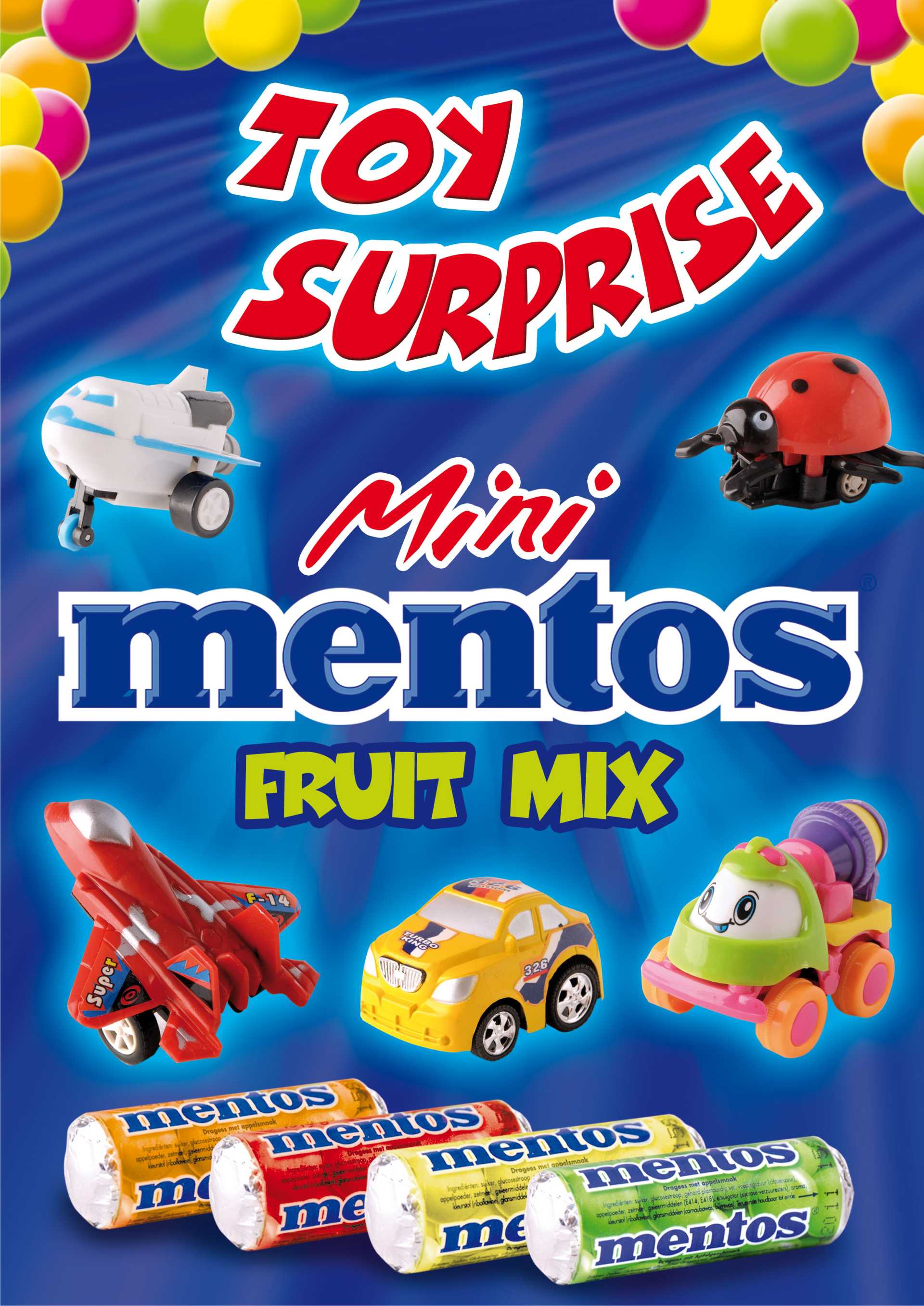 65mm palla mini mentos fruit mix